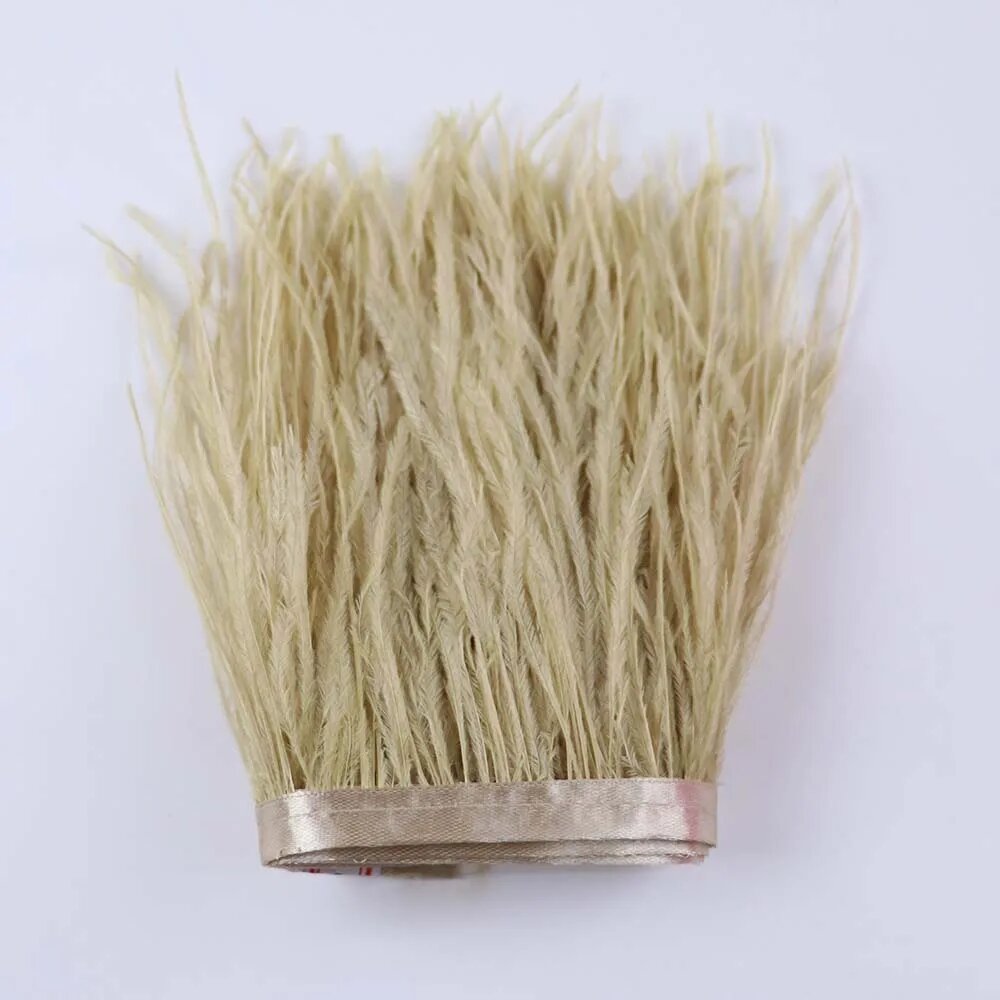 Лента с бахромой из страусиных перьев 8-10 см, 52 цвета camel