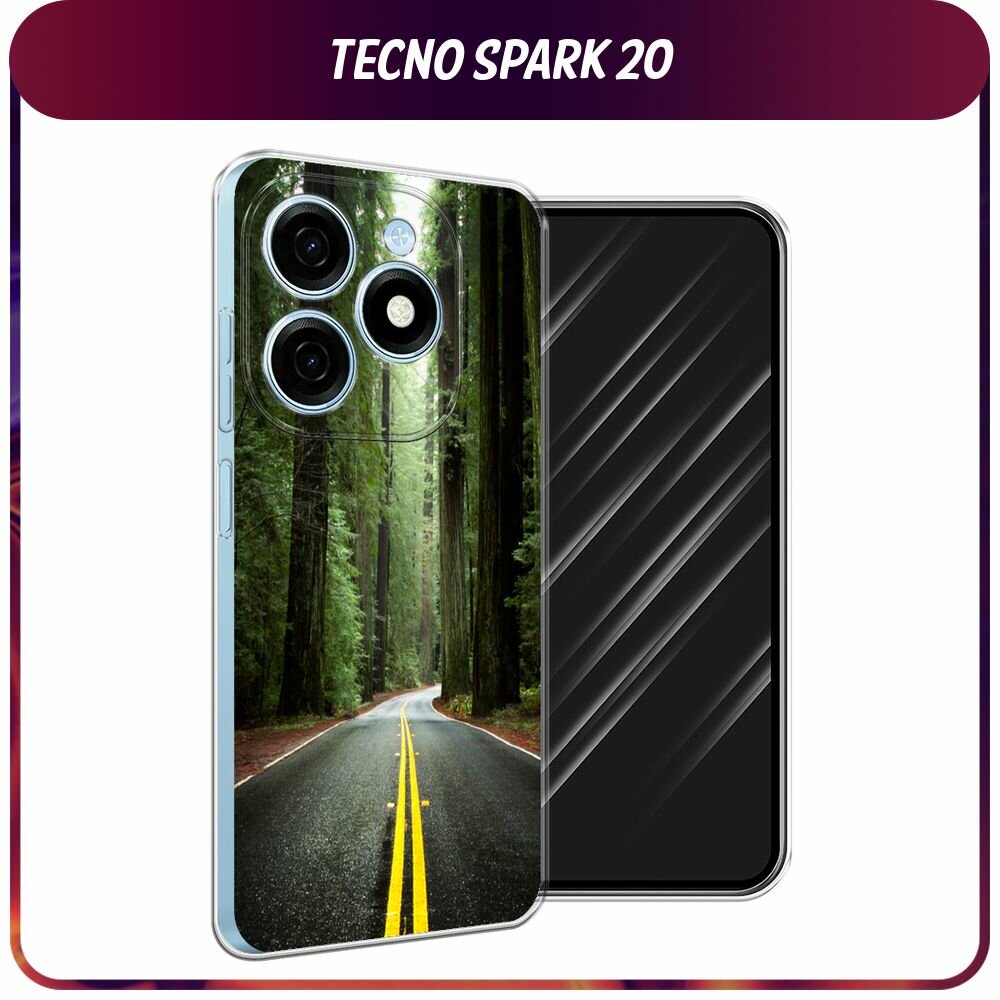 Силиконовый чехол на Tecno Spark 20 / Текно Спарк 20 с принтом "Лес 17"