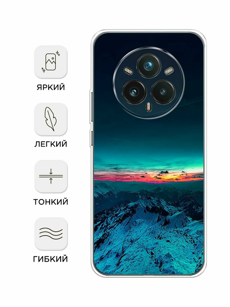 Чехол на Realme 14 Pro / Реалми 14 Про с принтом "Закат в горах" — фото 1