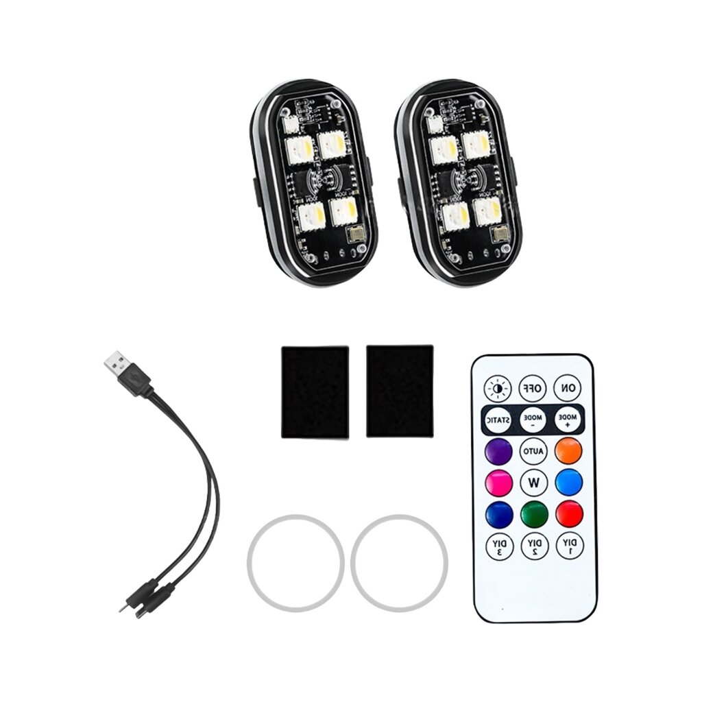 Светодиодный стробоскоп с дистанционным управлением и USB-зарядкой для автомобиля, мотоцикла, самолета