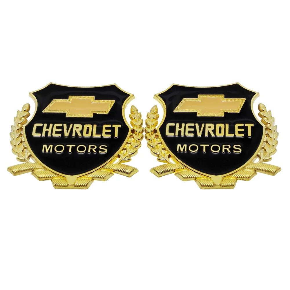 2 шт, золотая эмблема Chevrolet Motors на автомобиль