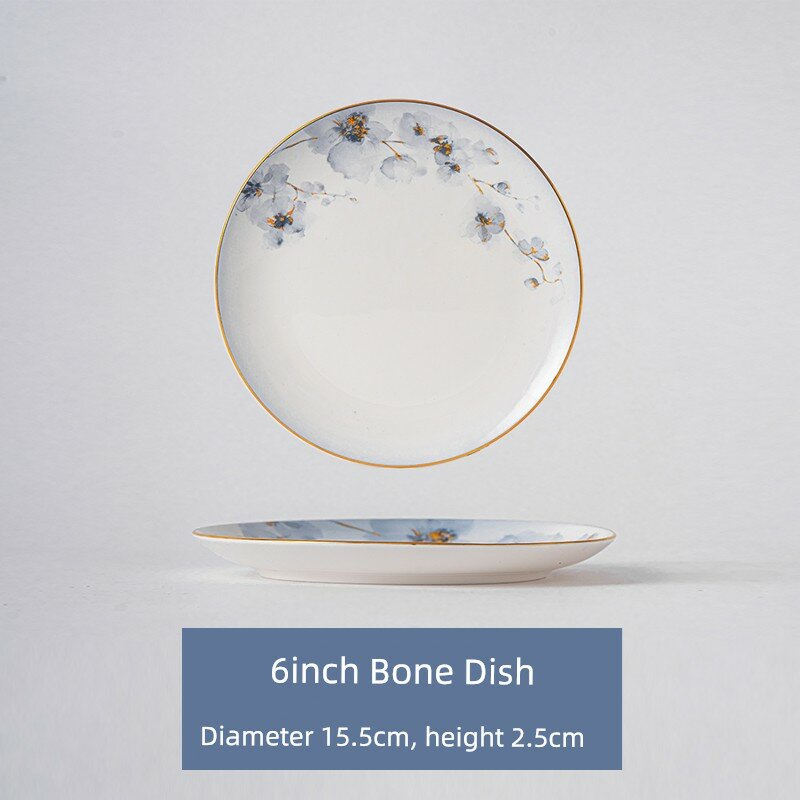 Элитная посуда из костяного фарфора, тарелки и миски для домашнего использования, высокотемпературная подглазурная