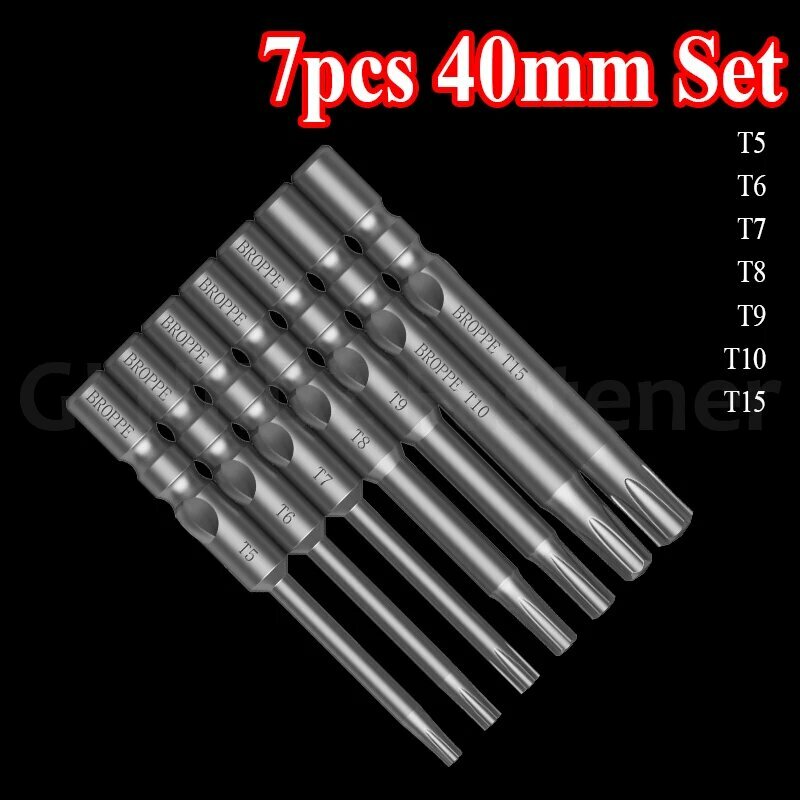 Набор бит для электрической отвертки GooBetter Torx T1-T15 40 мм 7pcs 40mm Set