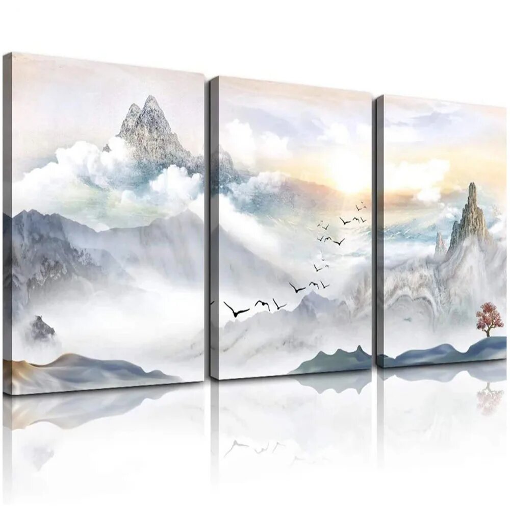 Алмазная картина Peak Sunrise Triptych Round 50x65cmx3