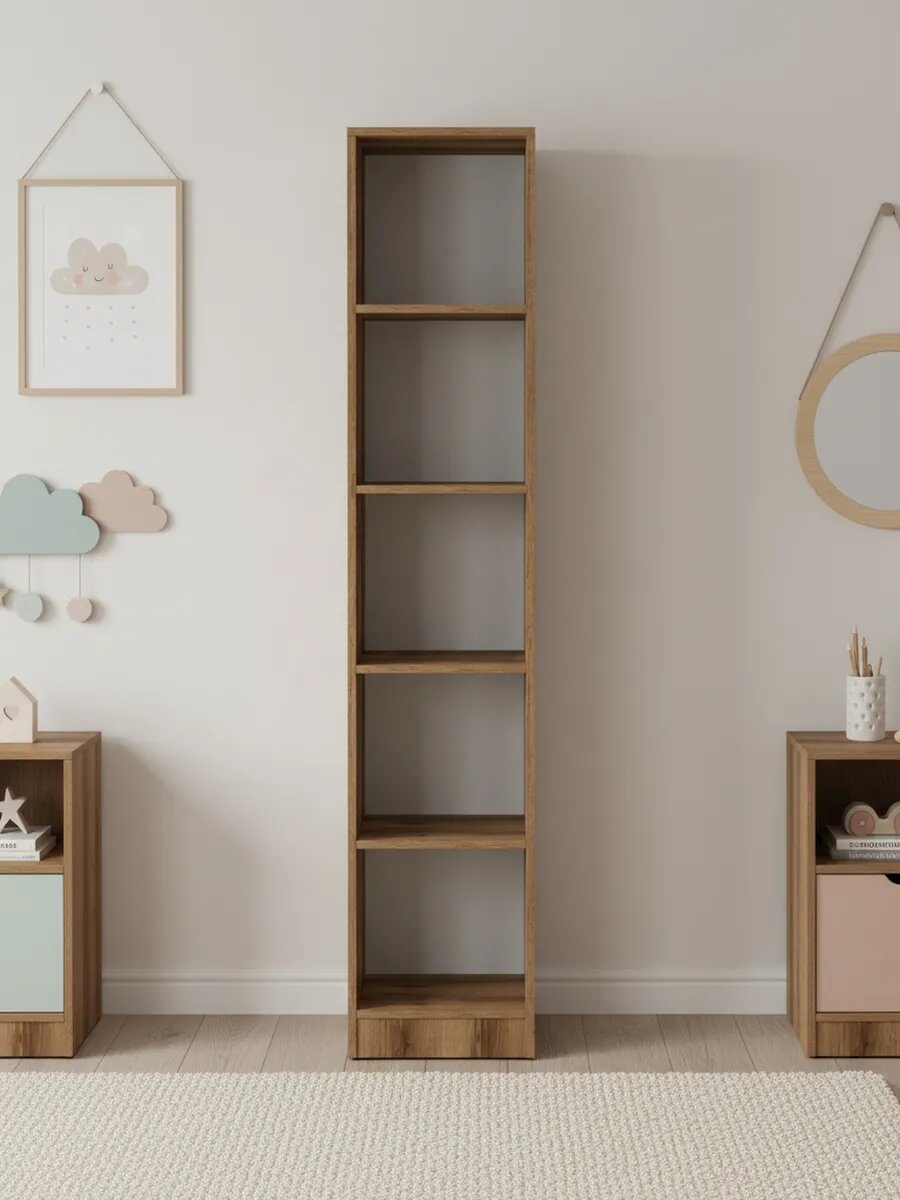 Шкаф пенал FRESTER деревянный с полками в спальню одежда, от производителя