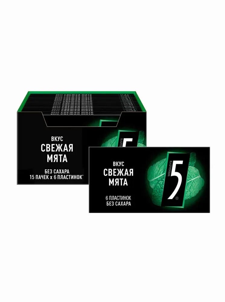 Жевательная резинка Wrigley's 5 Electro "Свежая мята" (Мятный разряд), 15 шт. по 15.6 гр.