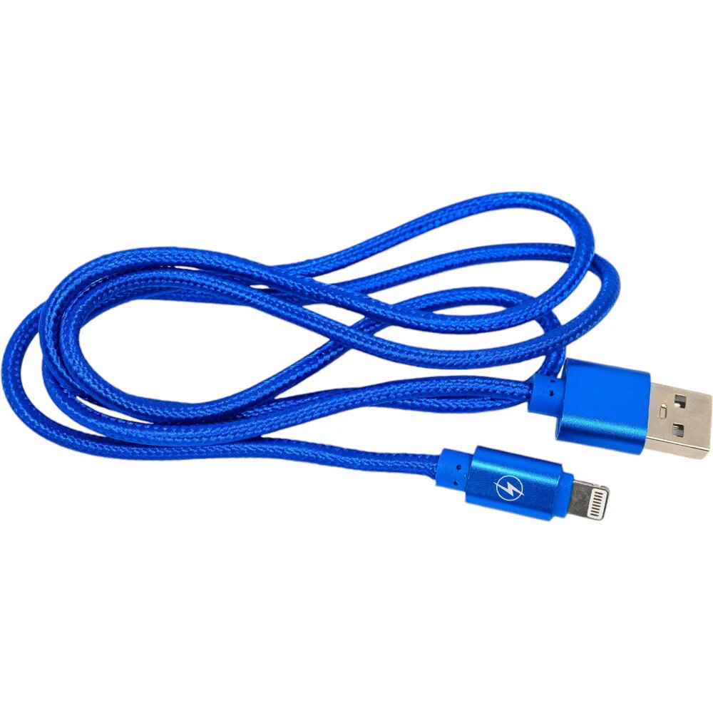 Кабель ENERGY ET-27 USB/Lightning, цвет - синий 104107 — фото 1