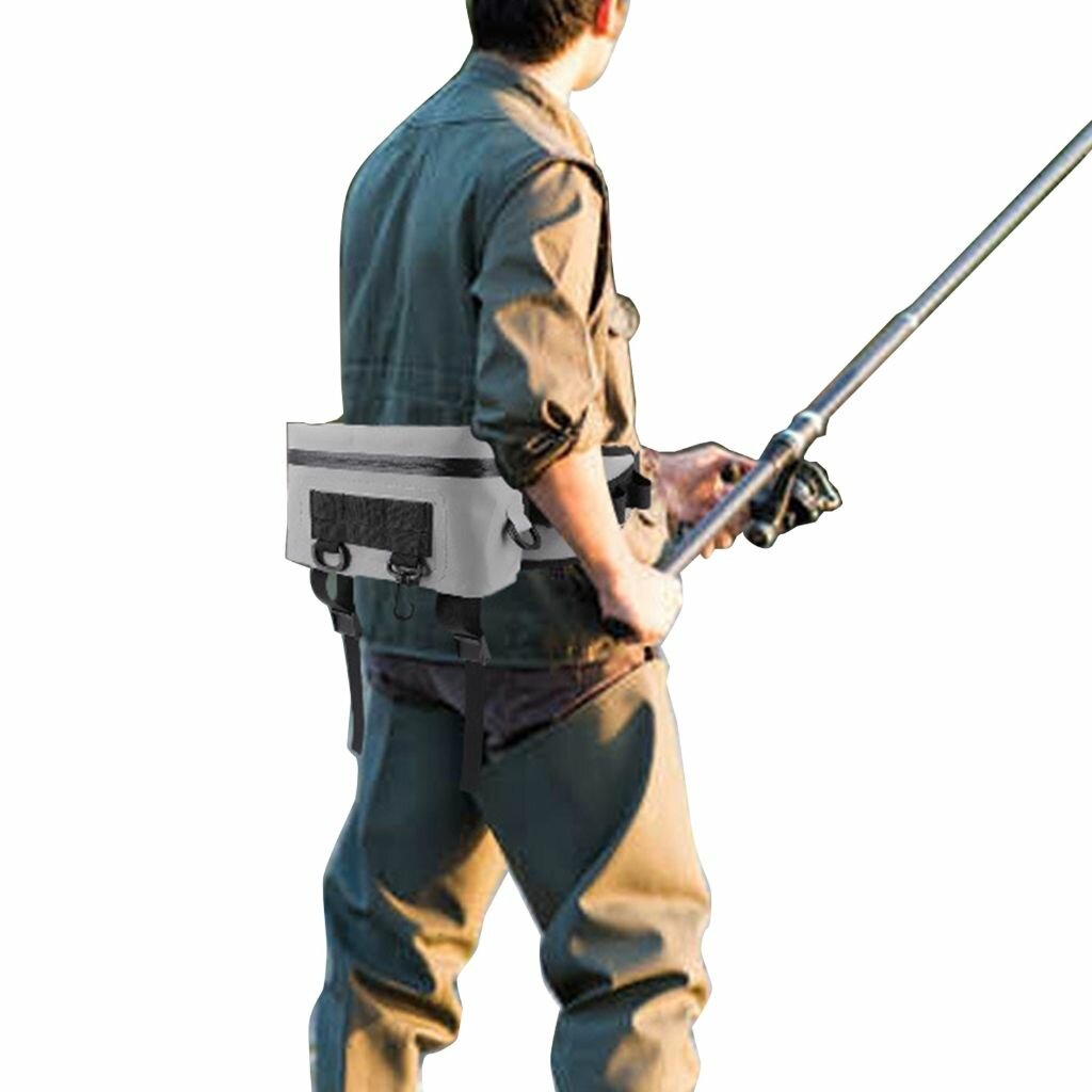 Поясная сумка для рыбалки-серая