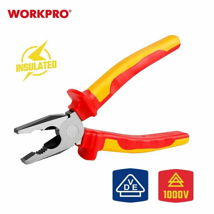 Пассатижи диэлектрические комбинированные 160мм (до 1000В) WORKPRO