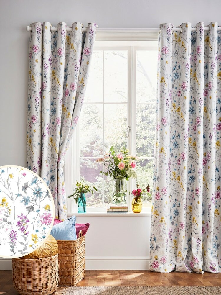 Шторы Laura Ashley Wild Meadow с люверсами, размер 228х137 см, цвет белый, U71-448_3