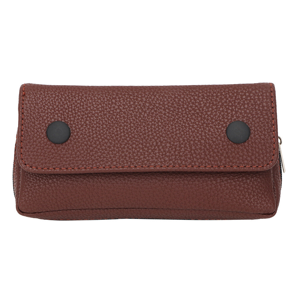 Black/ Brown Portable PU Leather Pipe Tobacco Holder Bag Waterproof Storage Bag(Brown)