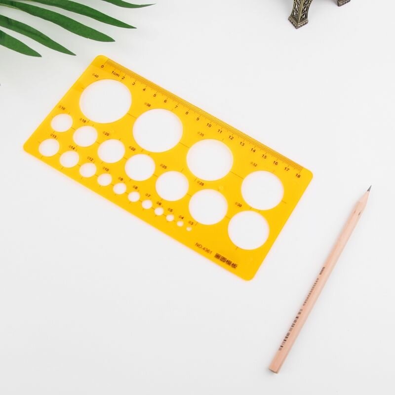 4361 желтый шаблон круга для рисования клеем K
