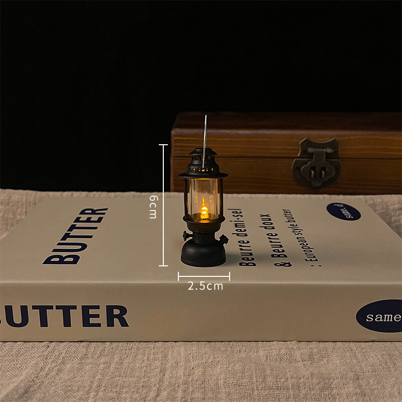 Винтажный мини-ночник LED электронная свеча для домашнего декора, атмосферный свет, реквизит для фото, маленький орнамент