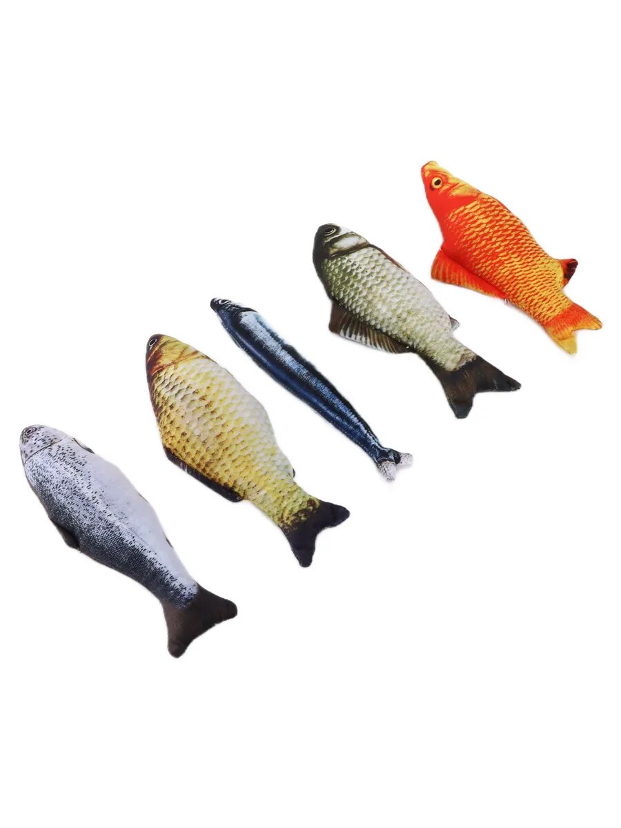 Набор игрушечных рыбок для кошек, плюшевая имитация рыбы с