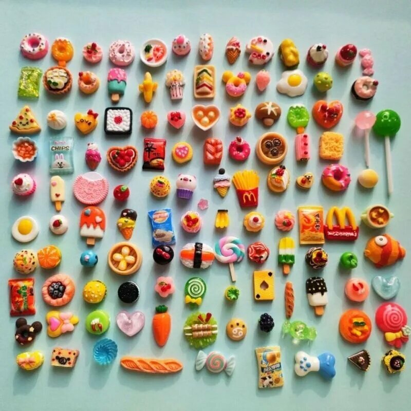 100 штук миниатюрных предметов, мини-еда, напитки, Барби и шарнирные куклы, игрушки, аксессуары
