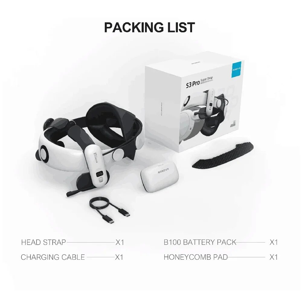 BOBOVR S3 Pro Super Strap для Meta Quest 3 и Quest 3S с аккумулятором 10000 мАч