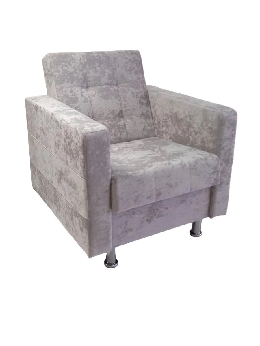 Кресло для дома StylChairs Ромео, обивка велюр CRUSH, цвет светло-серый