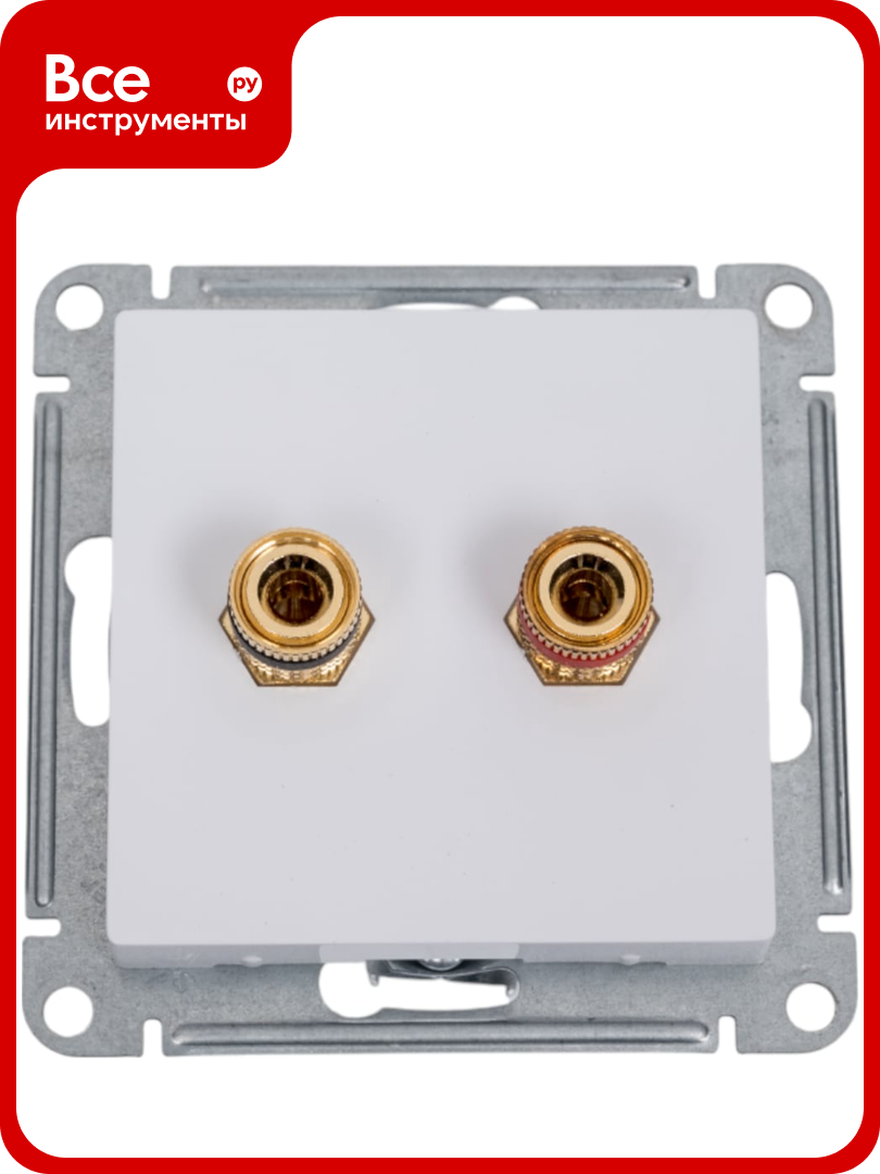 Аудиорозетка Systeme Electric AtlasDesign Бел двухместная SE ATN000187, белый, пластик