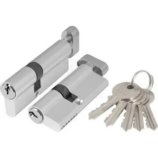 Цилиндровый механизм Ajax (AX102/60) AX1002Knob 60 (25+10+25) с вертушкой, хром