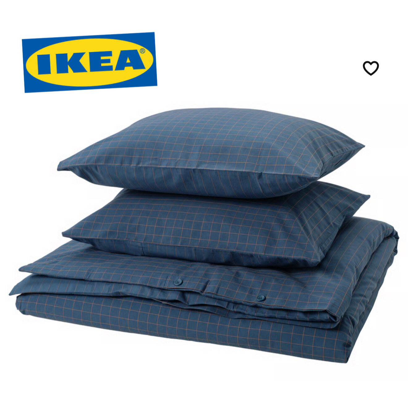 Постельное белье икеа DOFTKLEJA, 100% хлопок, 200х200, синее