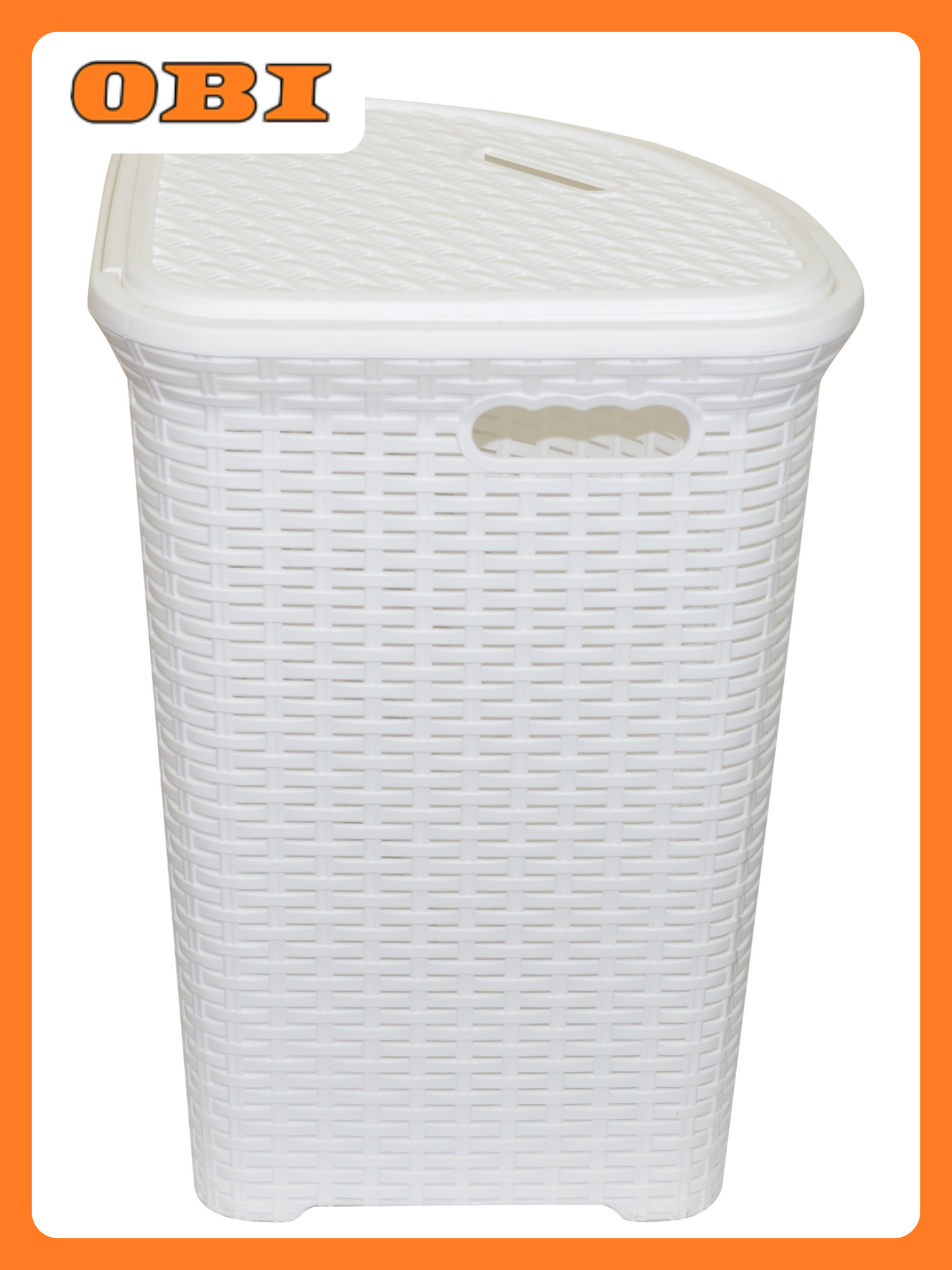 Корзина для белья violet "Ротанг", угловая, с крышкой, полипропилен, 60 литров