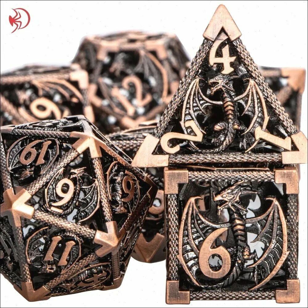 Кубики для DnD (ДнД) 7 шт Металлические , Кости игральные Дайсы, Классический набор дайсов Dungeons & DragonsРолевая игра , Pathfinder, настольные игры