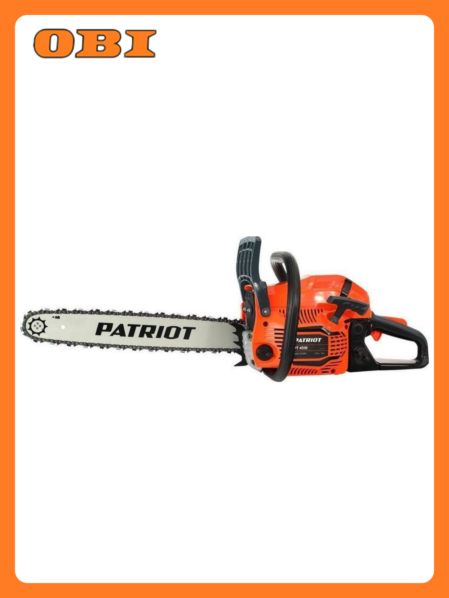 Бензопила PATRIOT "PT 4518", 2.9 л. с антивибрационная система, длина шины 45 см