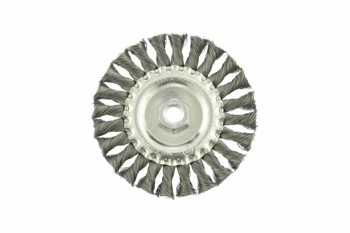 Щетка для УШМ, 125 мм, М14, плоская, крученая проволока 0,35 // Matrix