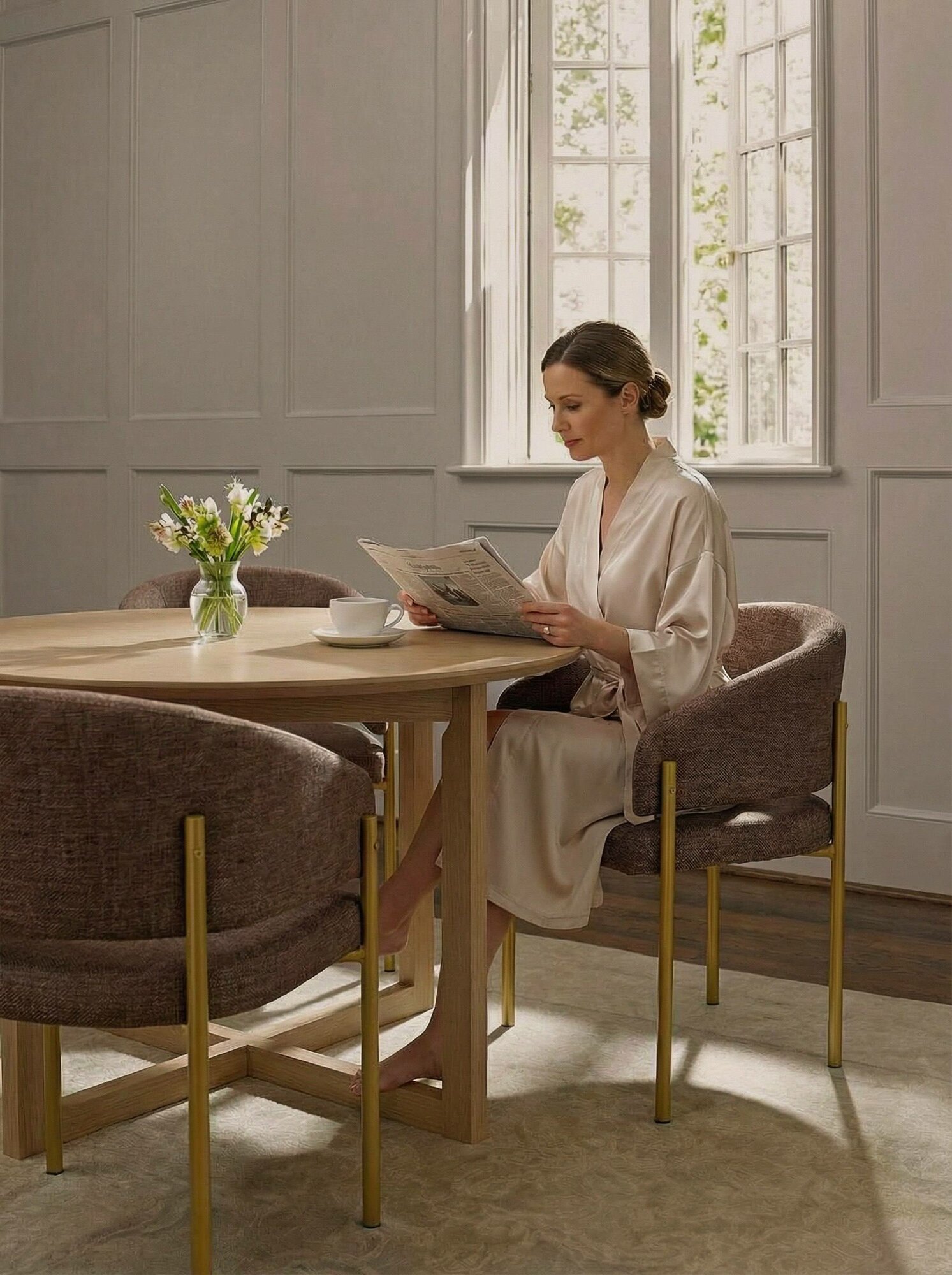 Стул кресло для кухни и гостиной мягкое, золотые ножки. Максимальная нагрузка 120кг.