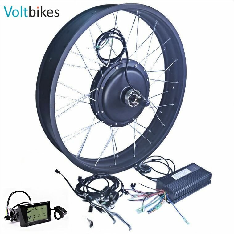 Мотор-колесо для фэтбайка переднее, 24" 1500Вт, LCD SW900, 135мм, прямой привод, набор (KT-DDK)