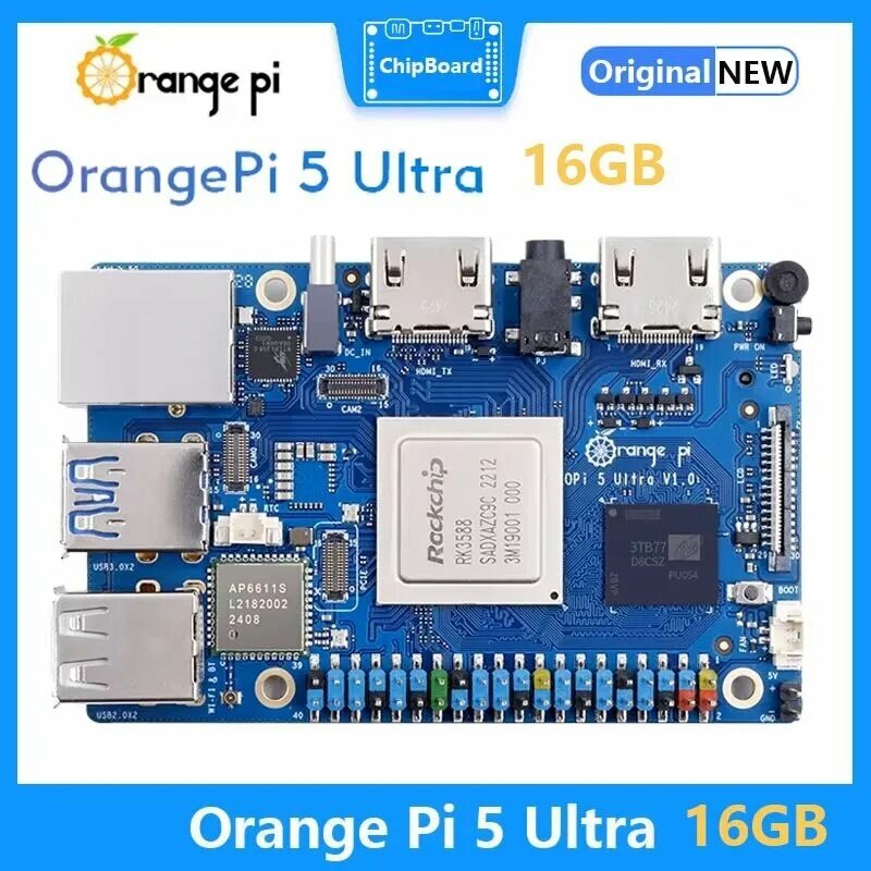 Orange Pi 5 Ultra 16GB LPDDR5 Ram RK3588 Rockchip Board WIFI 6E+BT5.3 с M.2 HDMI в порту OPi 5 Ultra
