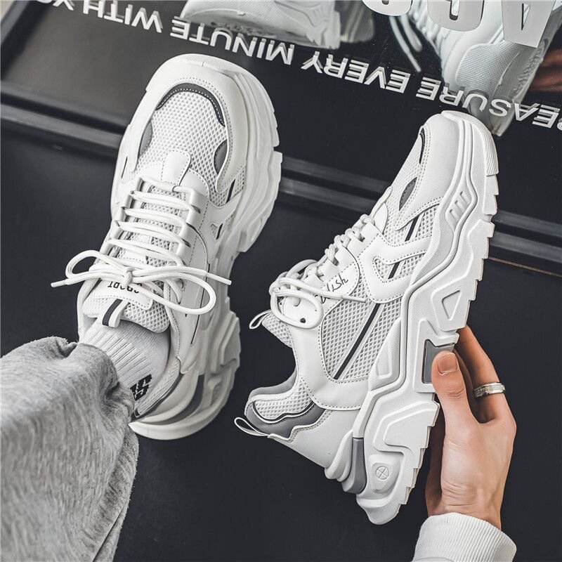 JYL Кроссовки Мужчины Зимой Теплые Плюш Увеличенная Подошва/Y901 white gray