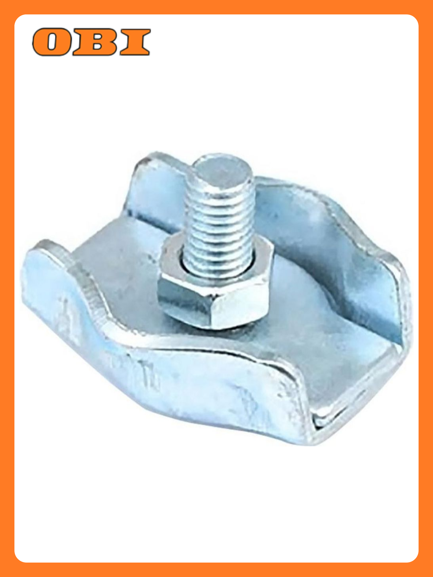 Зажим троса Simplex, сталь, одинарный, плоский, с болтом и гайкой, серый, 5мм