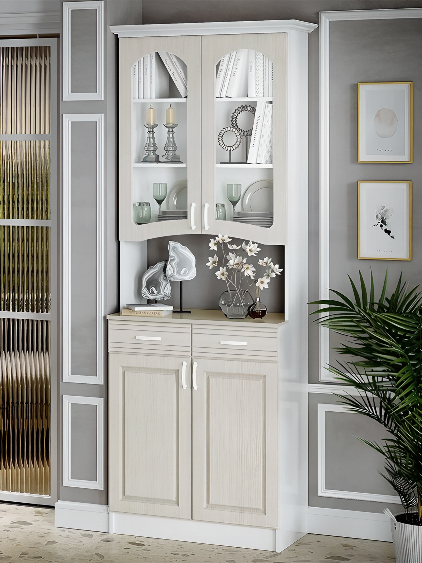 Буфет двустворчатый Констанция сандал/белый миф, Мебельный рай