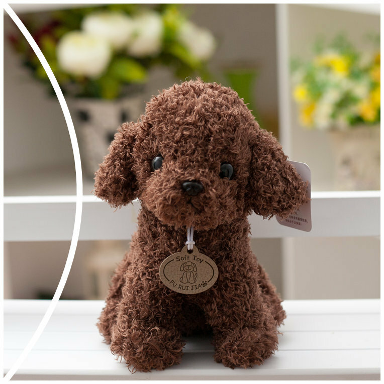 Реалистичная плюшевая игрушка в виде собачки, милый щенок, подарок для детей, талисман-собака.
