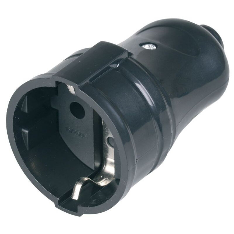 Розетка разборная прямая РПп10-02-Ст с заземляющим контактом 16А черная, IEK ERP10-16-01-K02 (40 шт.)