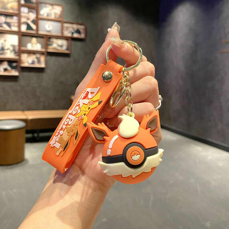 Брелоки с Пикачу, покемонами и семейством Иви, плюшевые игрушки, милые брелоки для рюкзаков, автомобильные брелоки