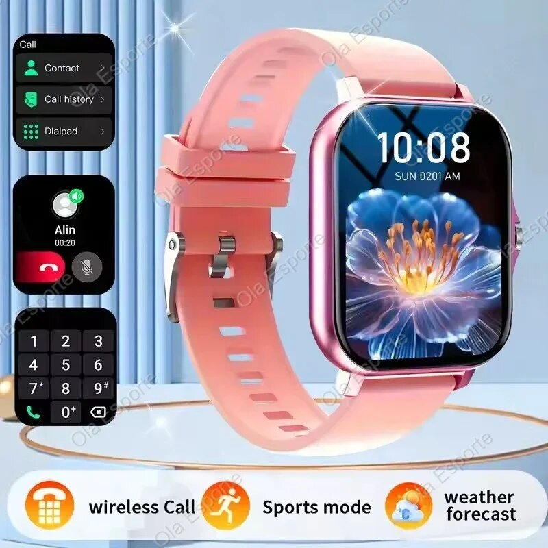 Умные часы Android 2.01", черный Pink