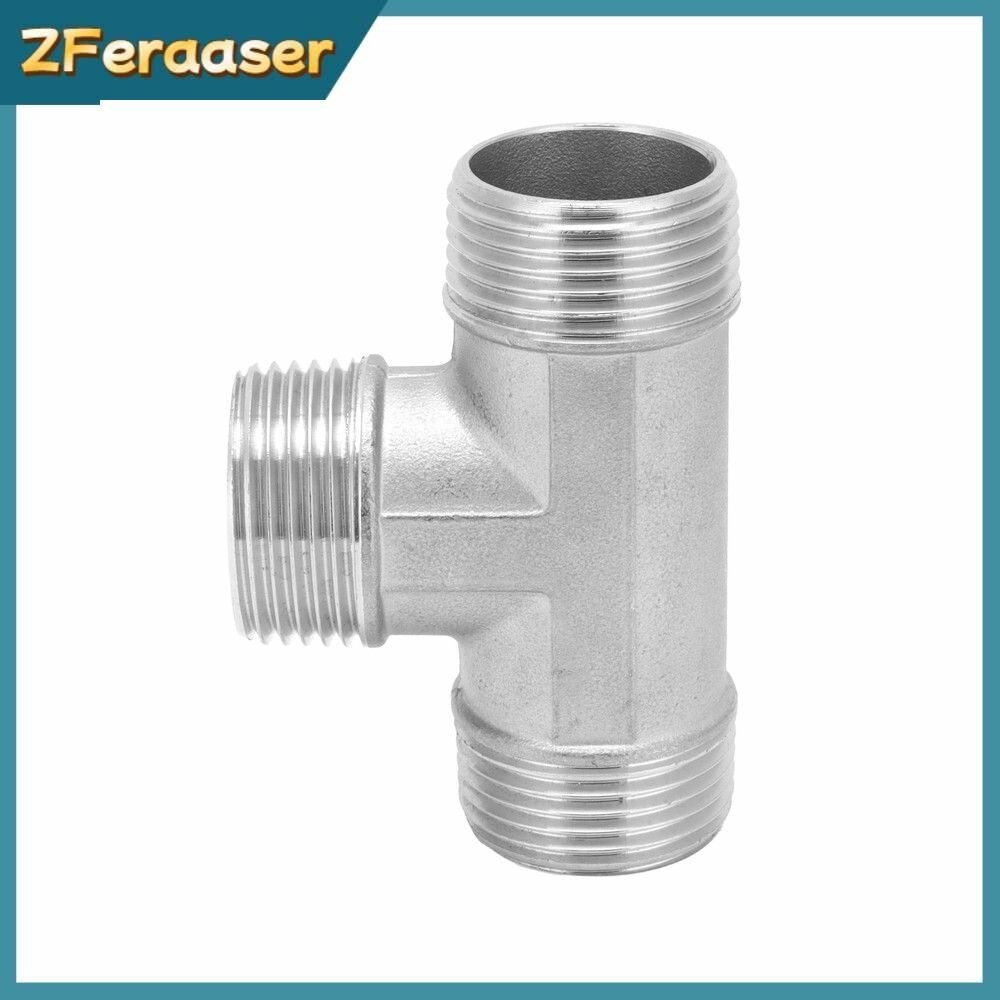 Тройник G1 дюйм из нержавеющей стали с резьбой
