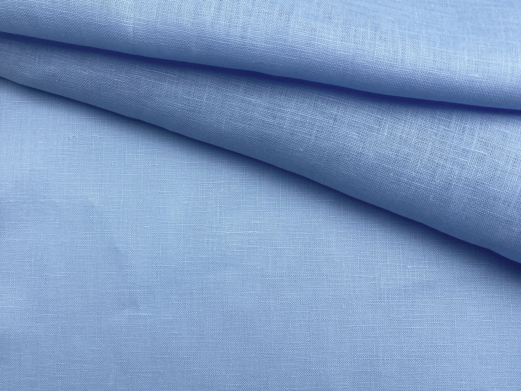 Ткань Лён голубого цвета 20757