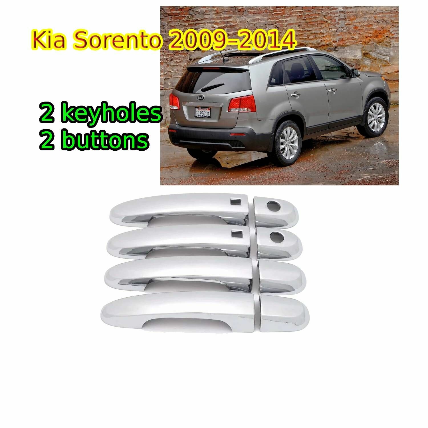 Накладки на дверные ручки Kia Sorento 2009 2014, ABS-пластик, хромированные, автомобильные аксессуары