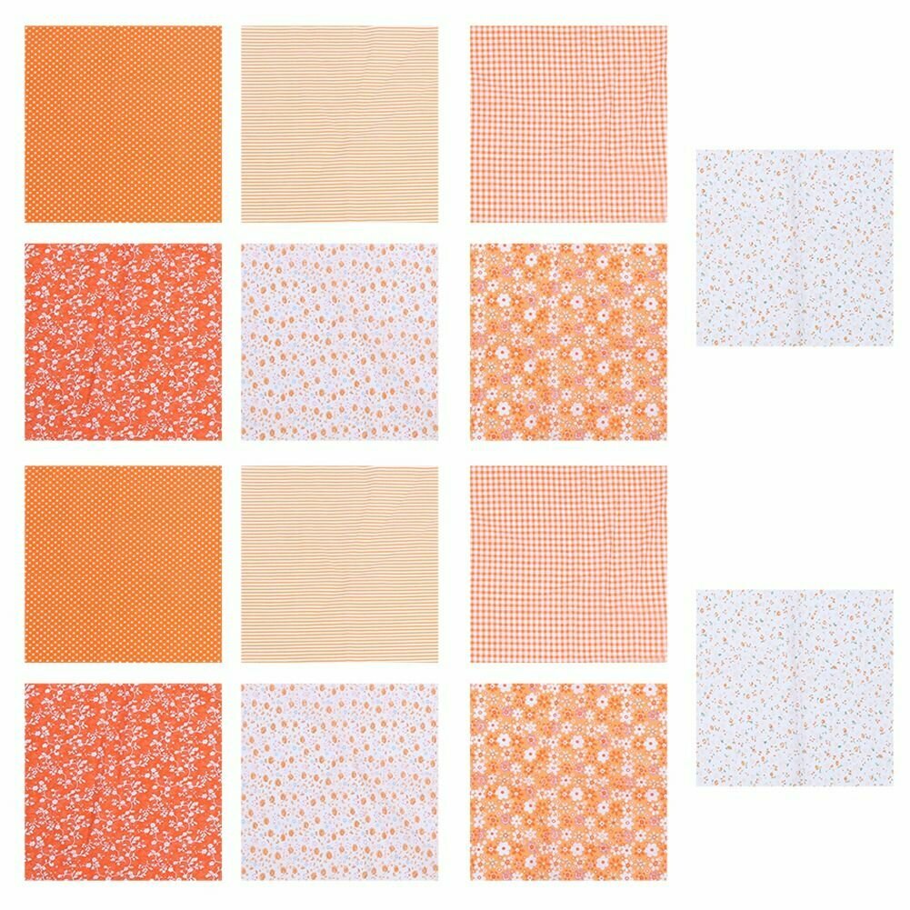 Набор хлопковой ткани с цветочным принтом 7 шт (25*25 см)