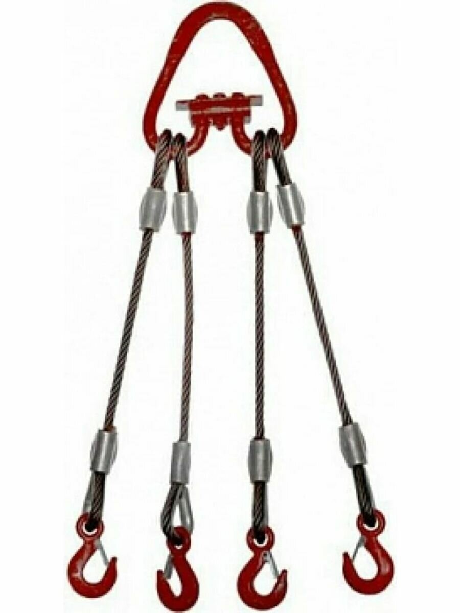 Канатный четырехветвевой стальной строп КанТраст 4СК 3,2/2000 (опрессовка) 4SKO322000