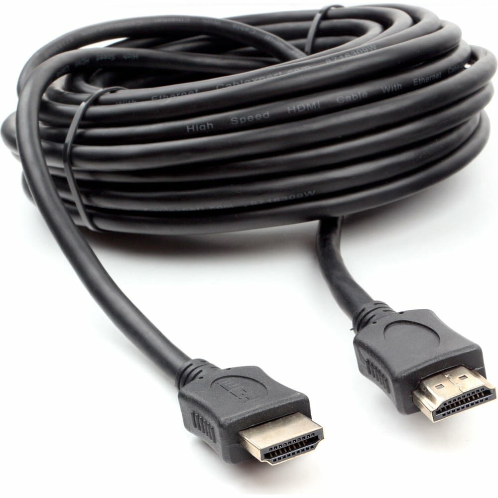Кабель HDMI Cablexpert 10м v2.0 19M/19M серия Light черный позолоченные разъемы экран пакет CC-HDMI4L-10M
