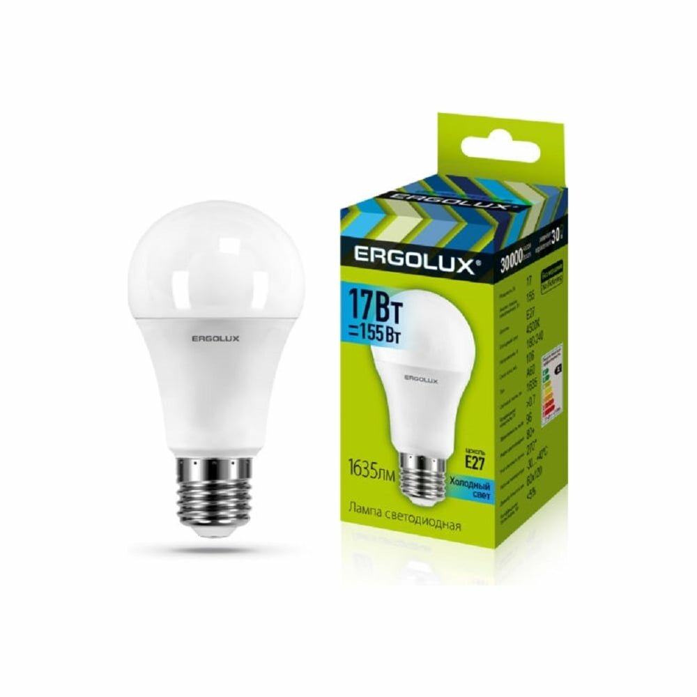 Светодиодная лампа Ergolux LED-A60-17W-E27-4K ЛОН