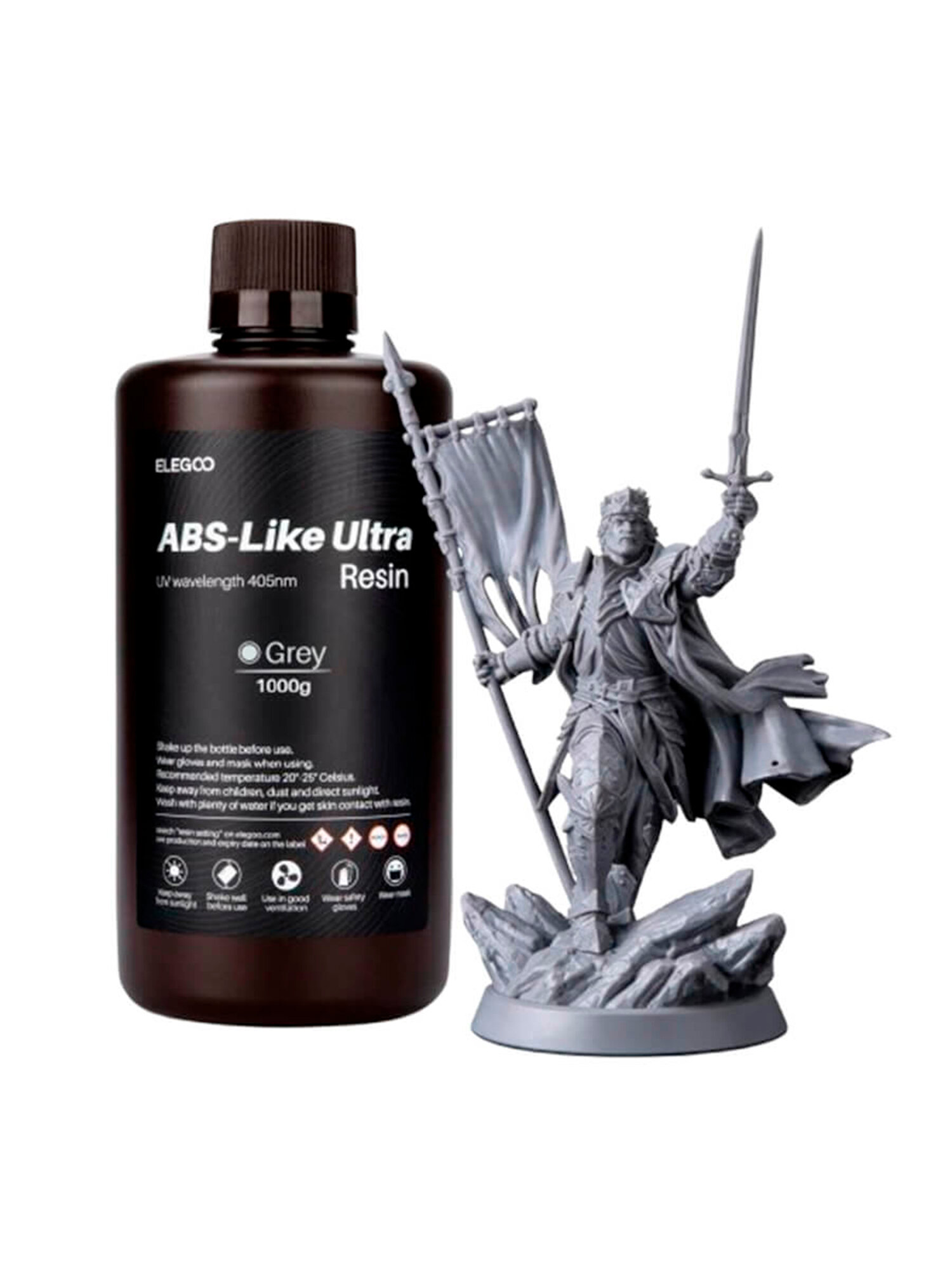Фотополимерная смола Elegoo ABS-like Ultra Resin, Серый, 1 л