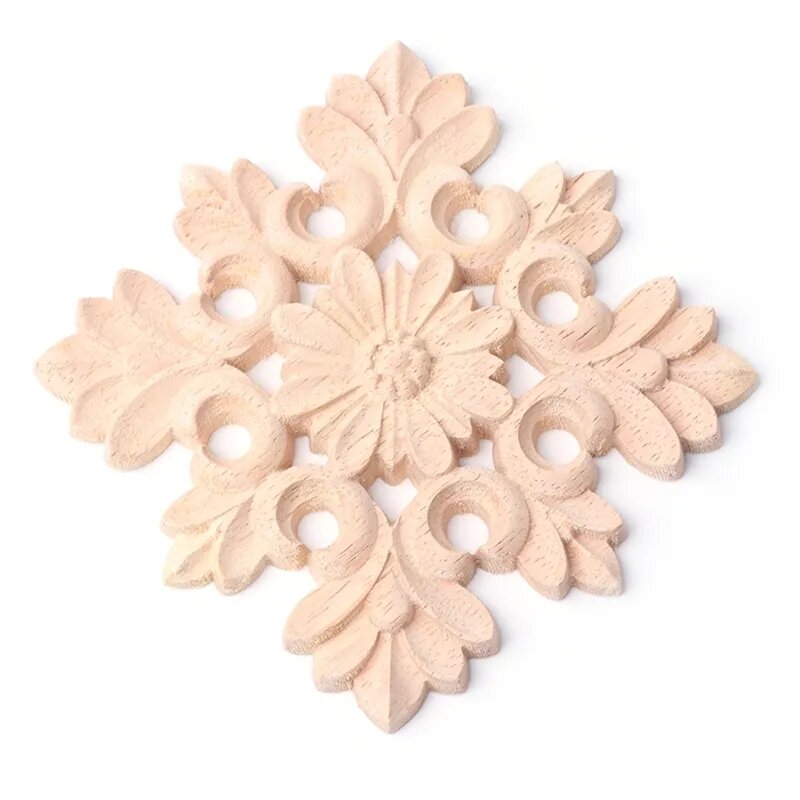 Изысканная деревянная резная угловая накладка с аппликацией, рама, мебель, неокрашенный домашний декор