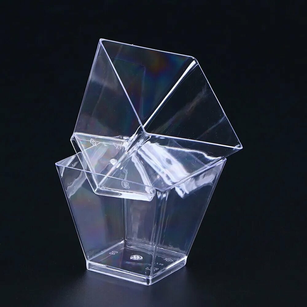 20 Штук Мусорных Стаканов, Прозрачный Пластик, Для Десертов