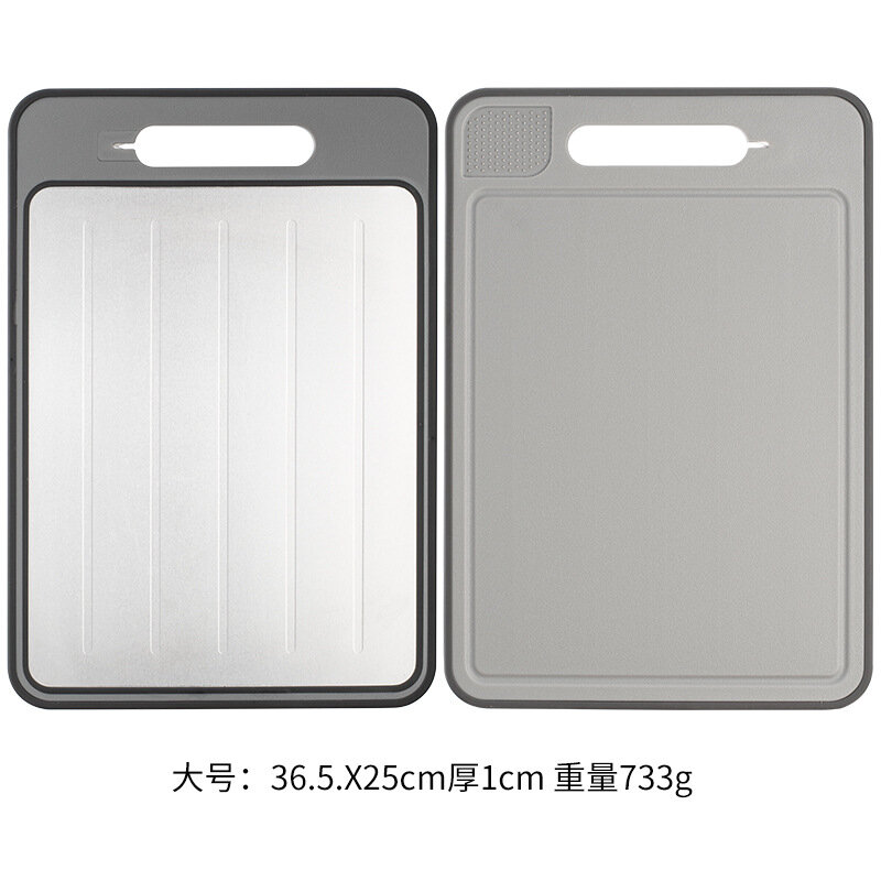 Доска для резки из алюминиевого сплава с распылением краски, двусторонняя, многофункциональная, с точилкой для ножей и измельчителем чеснока