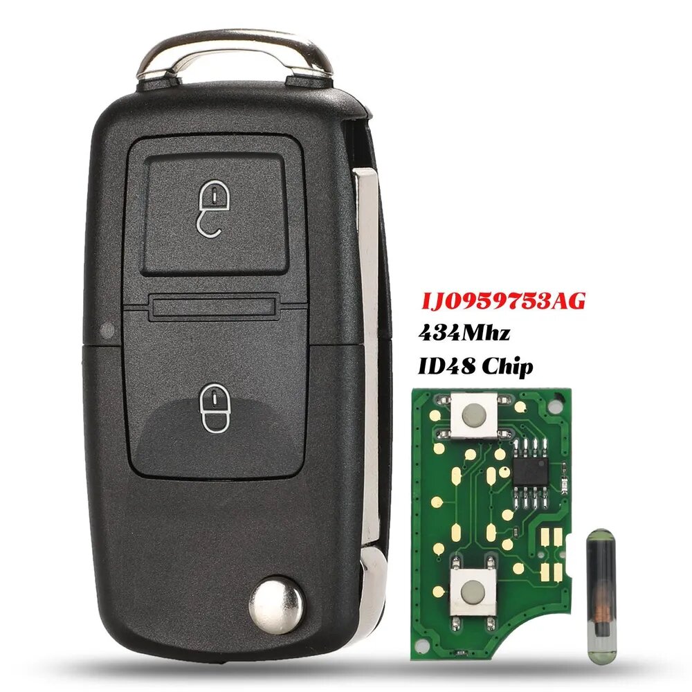 Jingyuqin 2BTN 1J0959753AG/1M0959753E 434 МГц ID48 чип флип дистанционный ключ брелок для VW Beetle Bora Golf Passat транспортер поло T5